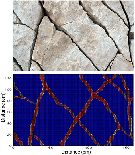 Top Photograph Showing Intersecting Rough Fractures In Granite Top