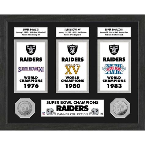 Raiders Super Bowl Banners Custom Framed Photo Display With 2