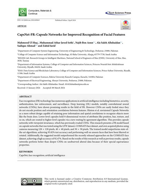 Pdf Capsnet Fr Capsule Networks For Improved Recognition Of Facial Features
