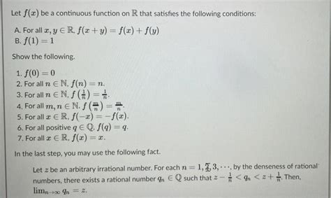 solved let f 2 be a continuous function on r that satisfies