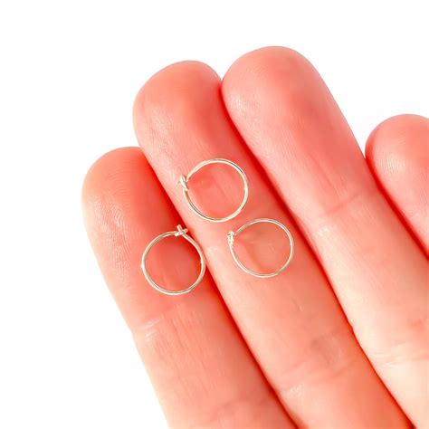Small Hoop Earrings Eyelet Sterling Silver Hoops By Hand