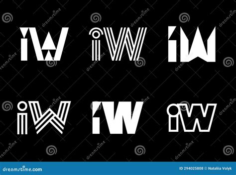 Set Of Letter Iw Logos Stock Vector Illustration Of Logotype 294025808