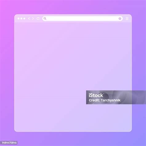 화려한 배경에 도구 모음과 검색 필드가 있는 빈 투명 웹 브라우저 창 현대 웹 사이트 인터넷 페이지 컴퓨터 태블릿 및 스마트 폰용 브라우저 모형 벡터 그림 검색에 대한 스톡
