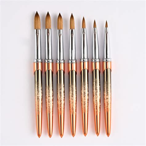 100 Kolinsky Germany Rose Gold Acrylic Mink Nail Art Brushes Nail