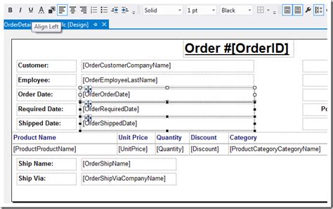 Code On Time Sample Applications Order Form Report Formatting Fields