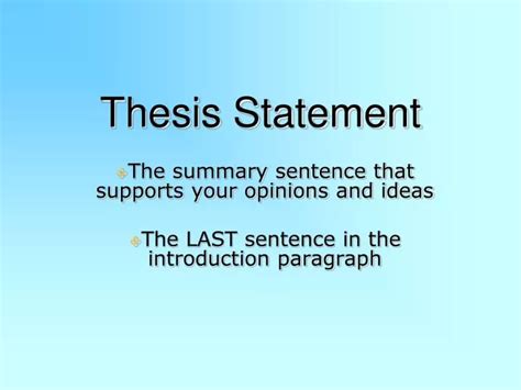 Ppt Thesis Statement Powerpoint Presentation Free Download Id7106349