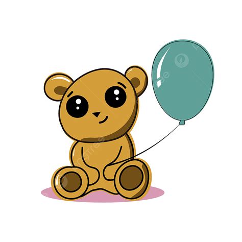풍선을 들고 귀여운 손으로 그린 곰 어린 시절 장난감 풍선 Png 일러스트 및 벡터 에 대한 무료 다운로드 Pngtree