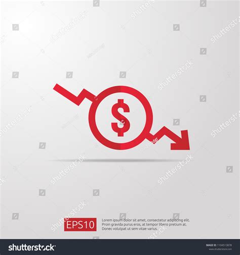 Dollar Decrease Icon Money Symbol Arrow Stock Vector Royalty Free