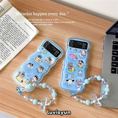 스트랩set💝 갤럭시 짱구와친구들 여름휴가 바캉스 스트랩케이스 Z플립케이스 커플케이스 우정케이스 생일선물 Z플립3 Z플립4 Z플립5 Z플립6 에이블리