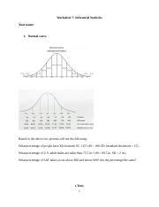 Inferential Statistics Normal Curve T Tests Chi Square Tests Course Hero