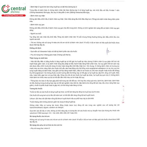 Thuốc Hi Rebe Tab 150mg Điều Trị Tăng Huyết áp ở Người Lớn