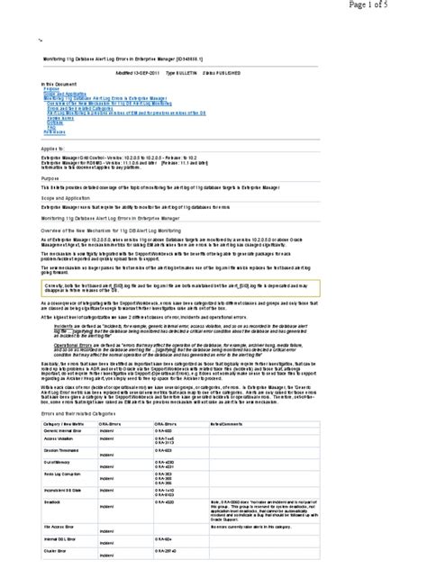 database alert log metrics pdf oracle database software bug