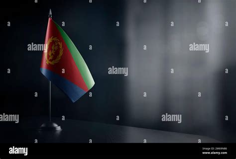 Small National Flag Of The Eritrea On A Black Background Stock Photo Alamy