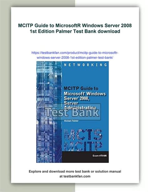 Mcitp Guide To Microsoftr Windows Server 2008 1st Edition Palmer Test