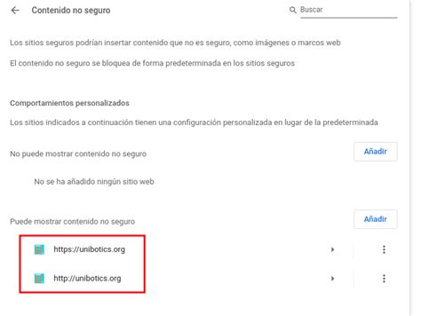 Allow Insecure Content In The Browser Academy Mobile Robotics Unibotics