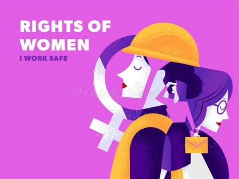 Work Women Poster Illustration For Workers Rights Stock Vector