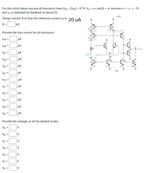 Solved For The Circuit Below Assume All Transistors Have Vbe