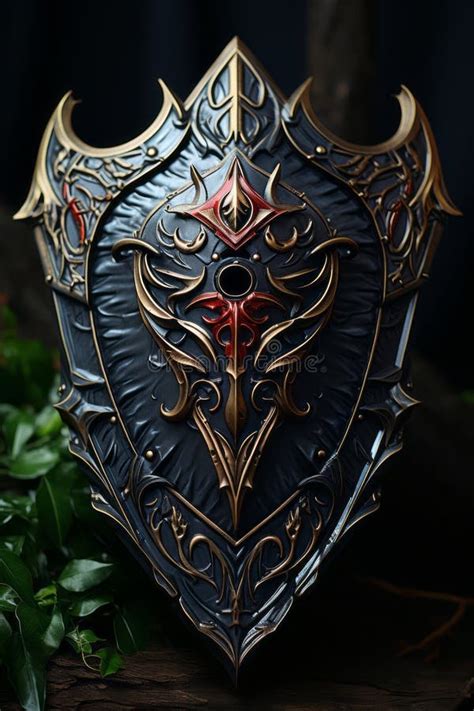 Dark Fantasy Shield Ai Generated Stock Illustration Illustration Of