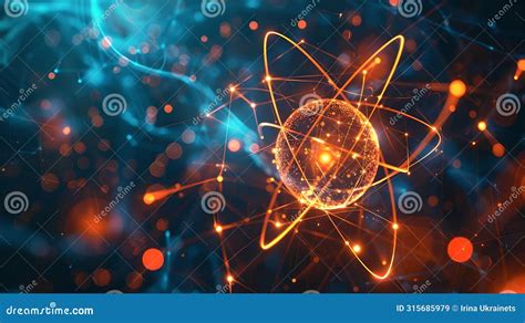 Abstract Atomic Energy And Particle Concept Illustration Vivid And Futuristic Science Theme