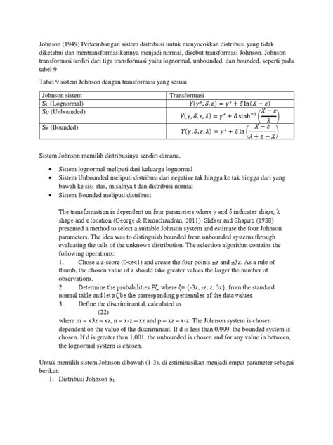 Estimating Parameters And Selecting The Optimal Johnson Distribution