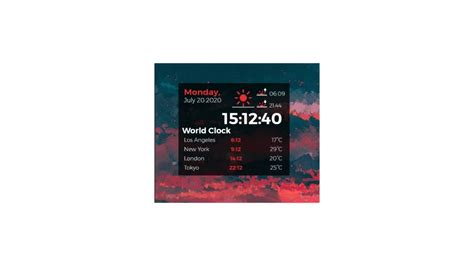 Synthetic World Clock Rainmeter Skin