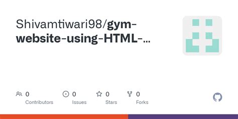 GitHub Shivamtiwari Gym Website Using HTML CSS