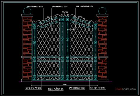 106 Gate Design AutoCAD Blocks Free Download