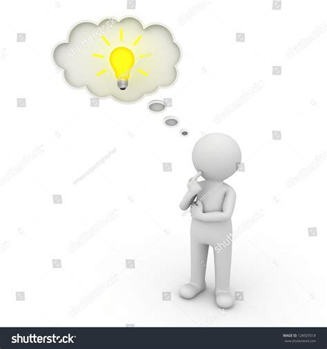 D Man Thinking Thought Bubble Idea Stock Illustration Shutterstock