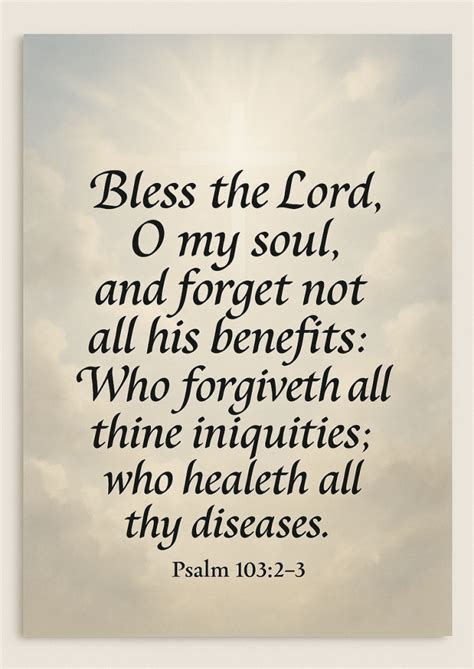 Bible Verse Christian Psalm 1032 3 Bless The Lord O A3a4
