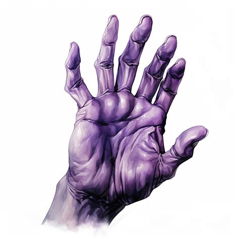 Premium Ai Image Purple Hand With A Purple Thumb On It Generative Ai