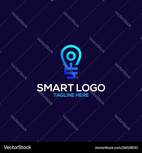 Smart Logo Design With Shine And Unique Shape Vector Image