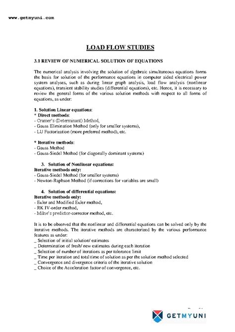 Electrical Engineering Engineering Computer Techniques In Power System Analysis Load Flow