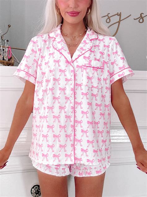 Little Bow Sleep Preppy Bow Pajama Set Sassy Shortcake Sassy Shortcake