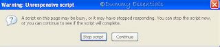 Dummy Essentials Warning Unresponsive Script Internet Explorer