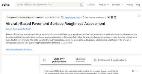 [citation Report] Aircraft Based Pavement Surface Roughness Assessment