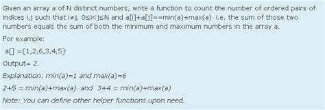 solved given an array a of n distinct numbers write a