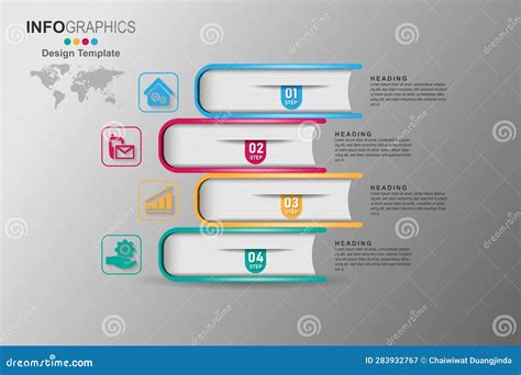 Business Process Timeline Infographics 4 Step Stock Vector Illustration Of Information Chart