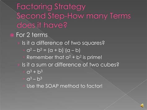 Lesson 13 General Factoring Summary Ppt