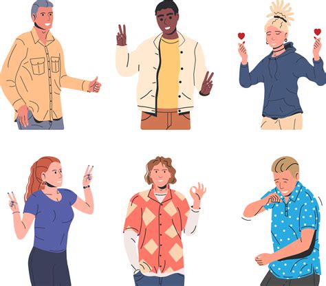 People Showing Positive Body Language Gestures 35717096 Png