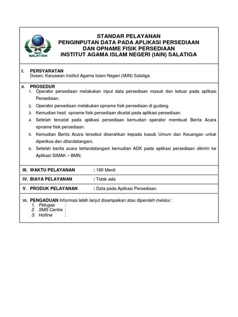 Umum 17 Sop Penginputan Data Pada Aplikasi Persediaan Dan Opname Fisik Persediaan Pdf
