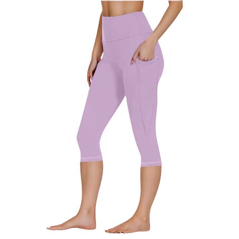 Maqroz Womens Capri Leggings Plus Size High Waisted Athletic Yoga Pants