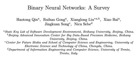 二值神经网络（binary neural networks）最新综述 csdn博客