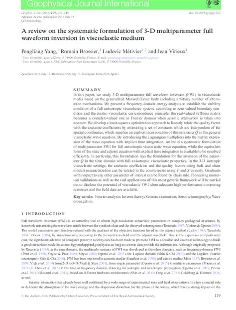 a review on the systematic formulation of 3 d multiparameter full