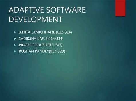 Adaptive Software Development Pptx