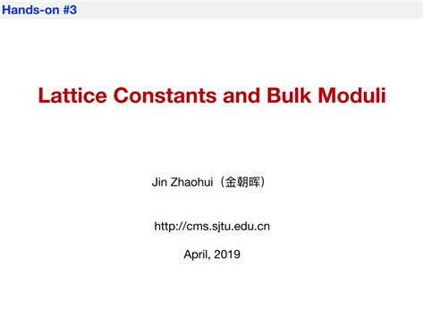 Pdf Lattice Constants And Bulk Moduli Dokumentips