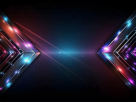 Premium AI Image Abstract Polygonal Technology Background With Arrows And Colourful Lights