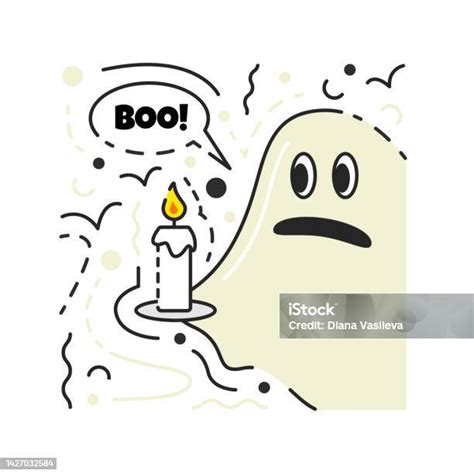 촛불을 들고 있는 부 거품 연설을 가진 무서워하는 유령 10월에 대한 스톡 벡터 아트 및 기타 이미지 10월 가을 검은색 Istock