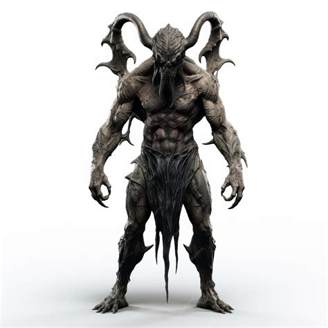 Premium Photo Meticulously Detailed 3d Demon Vassago On White Background