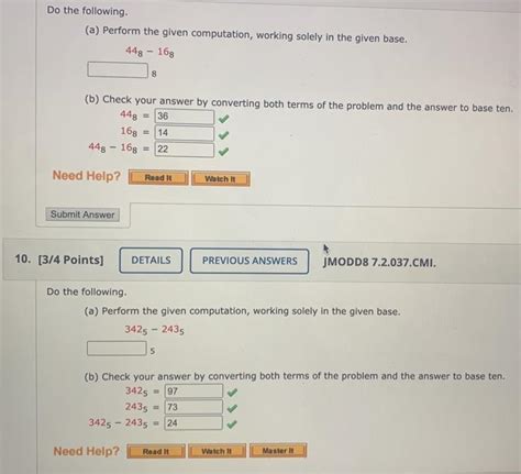 Solved Do The Following A Perform The Given Computation