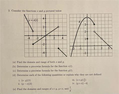 solved 2 consider the functions s and g pictured below a